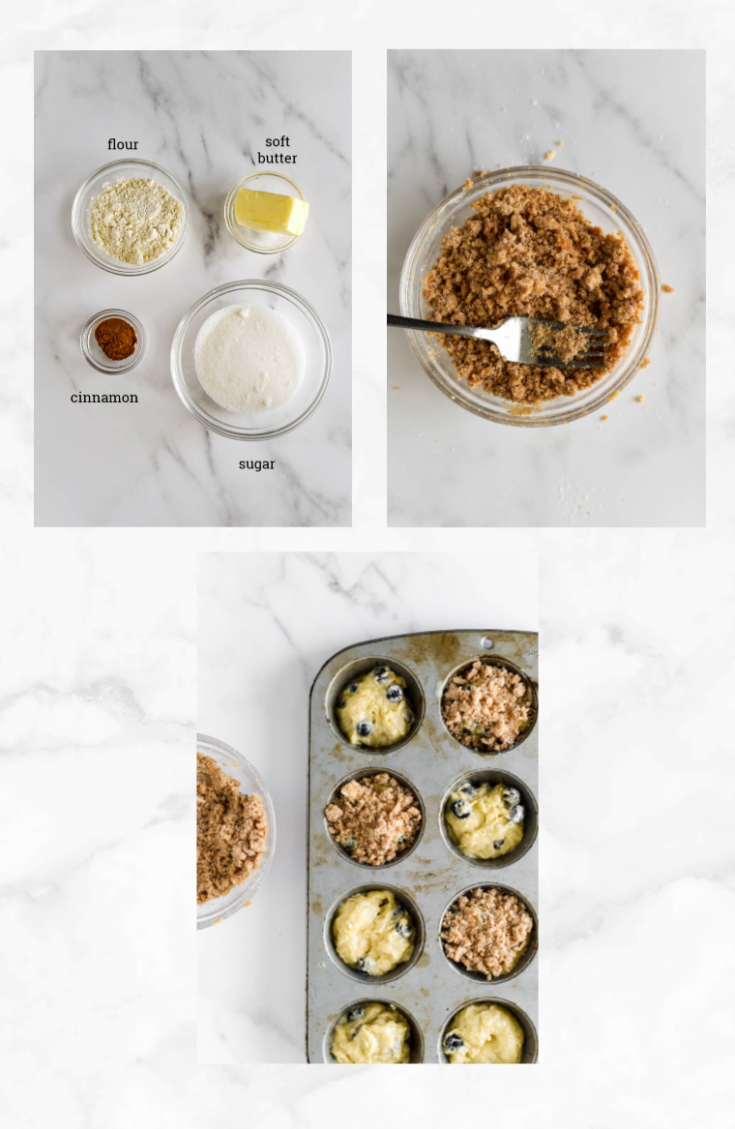 Easy Blueberry Sourdough Muffin Recipe - with Crumb Topping
