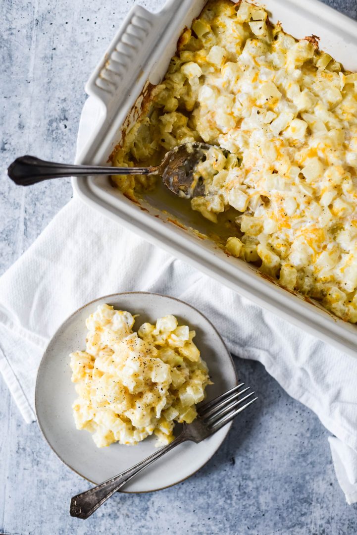 Perfect Holiday Cheesy Potato Casserole Recipe - The Gingered Whisk