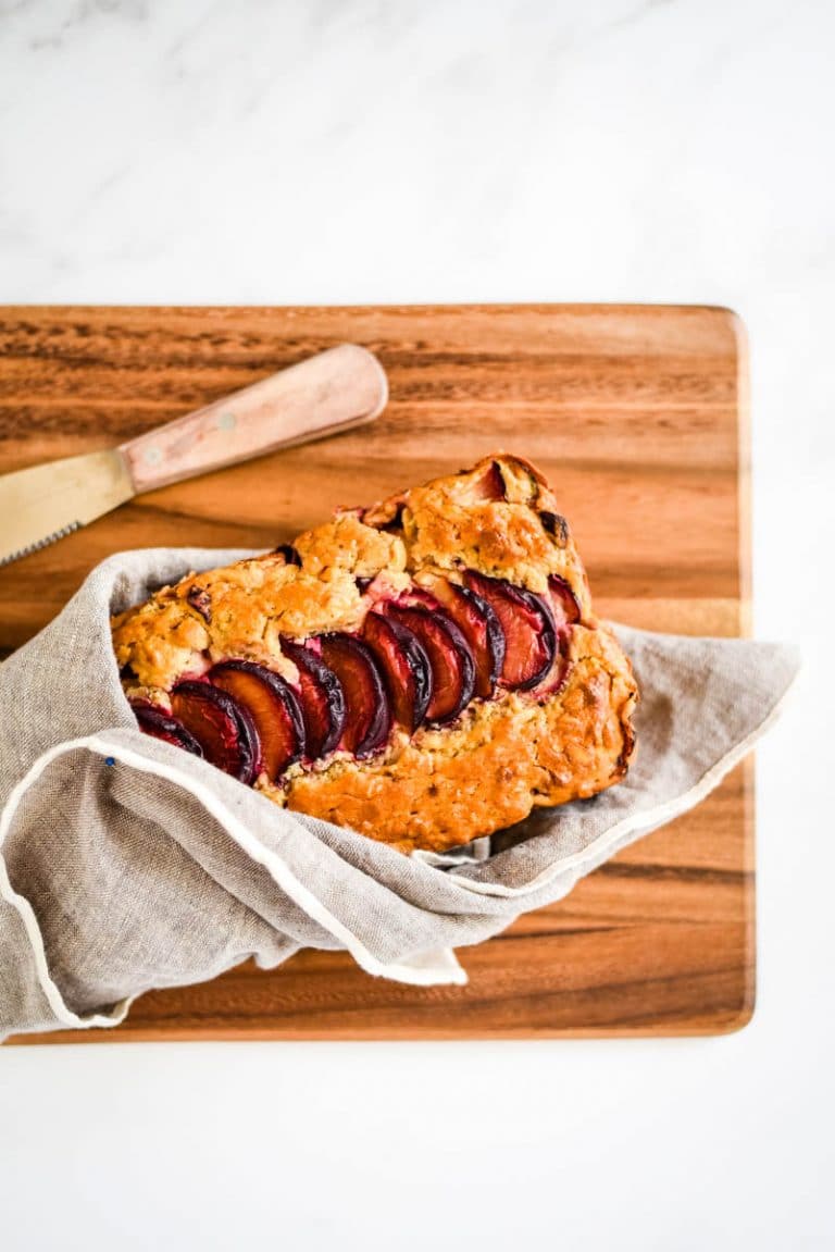 Plum & Sourdough Quick Bread - The Gingered Whisk