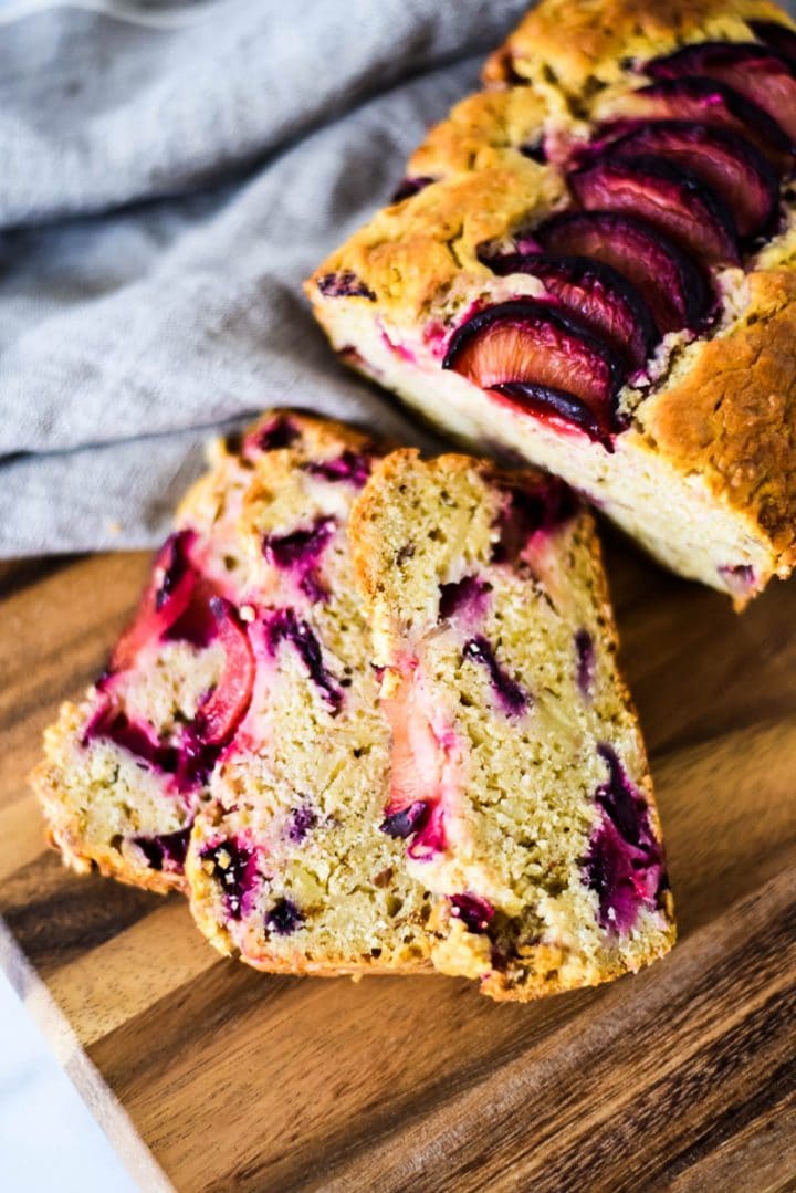 Plum & Sourdough Quick Bread - The Gingered Whisk