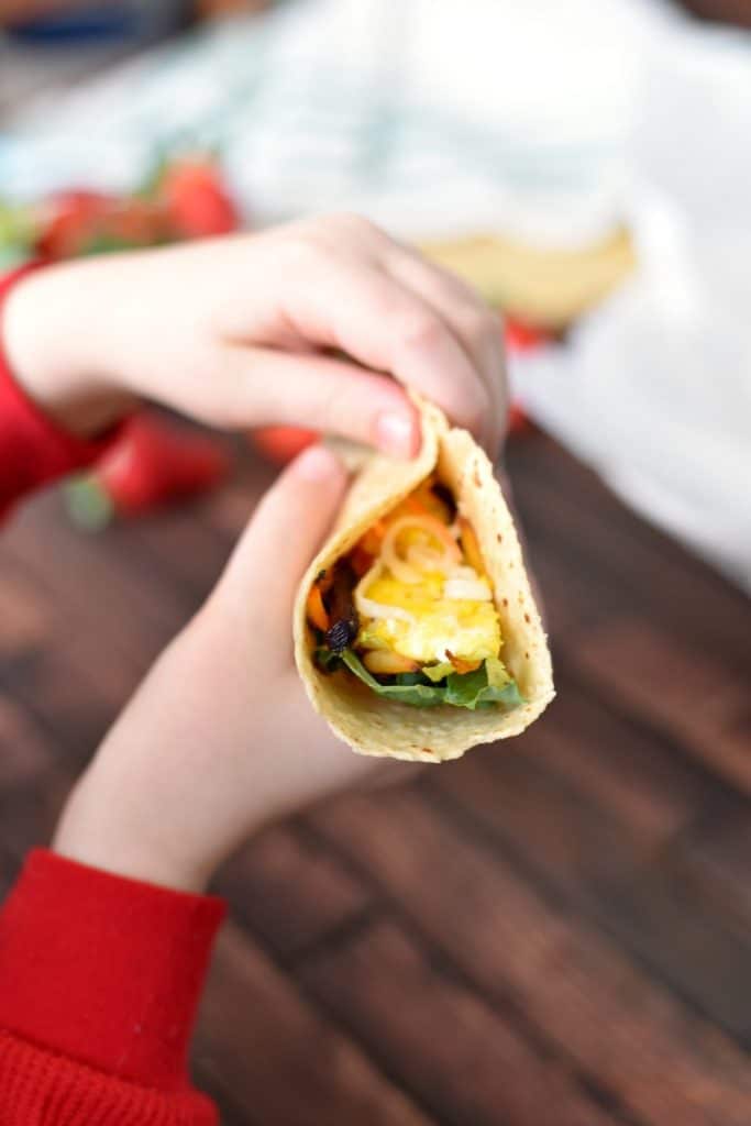 20 Minute Kid Approved Roasted Vegetable Breakfast Tacos Recipe