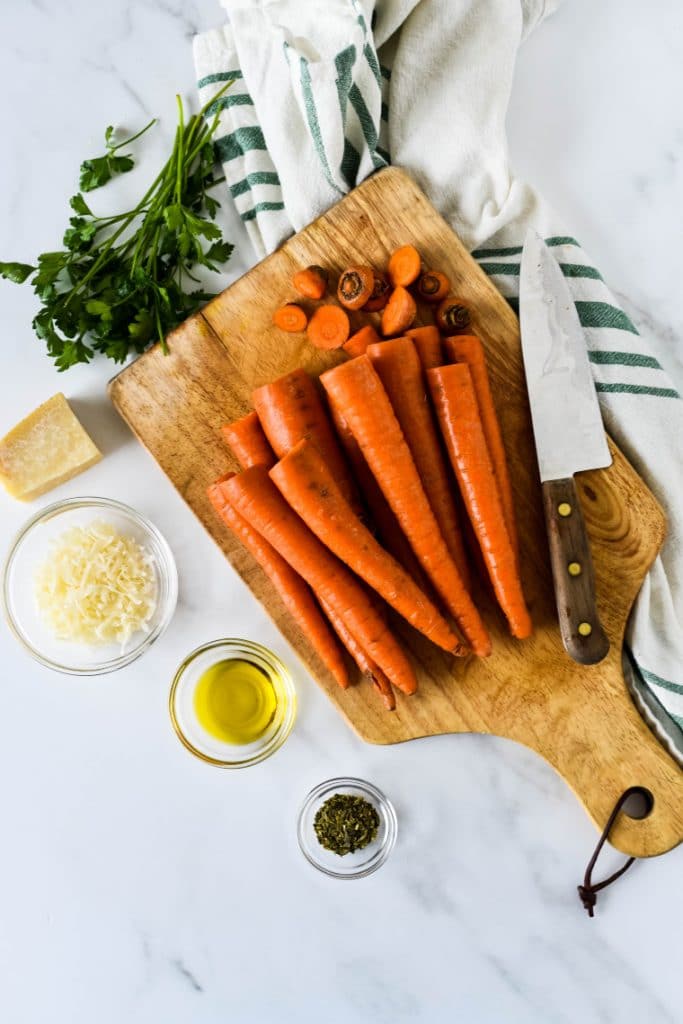 Italian Herb Roasted Whole Carrots - The Gingered Whisk