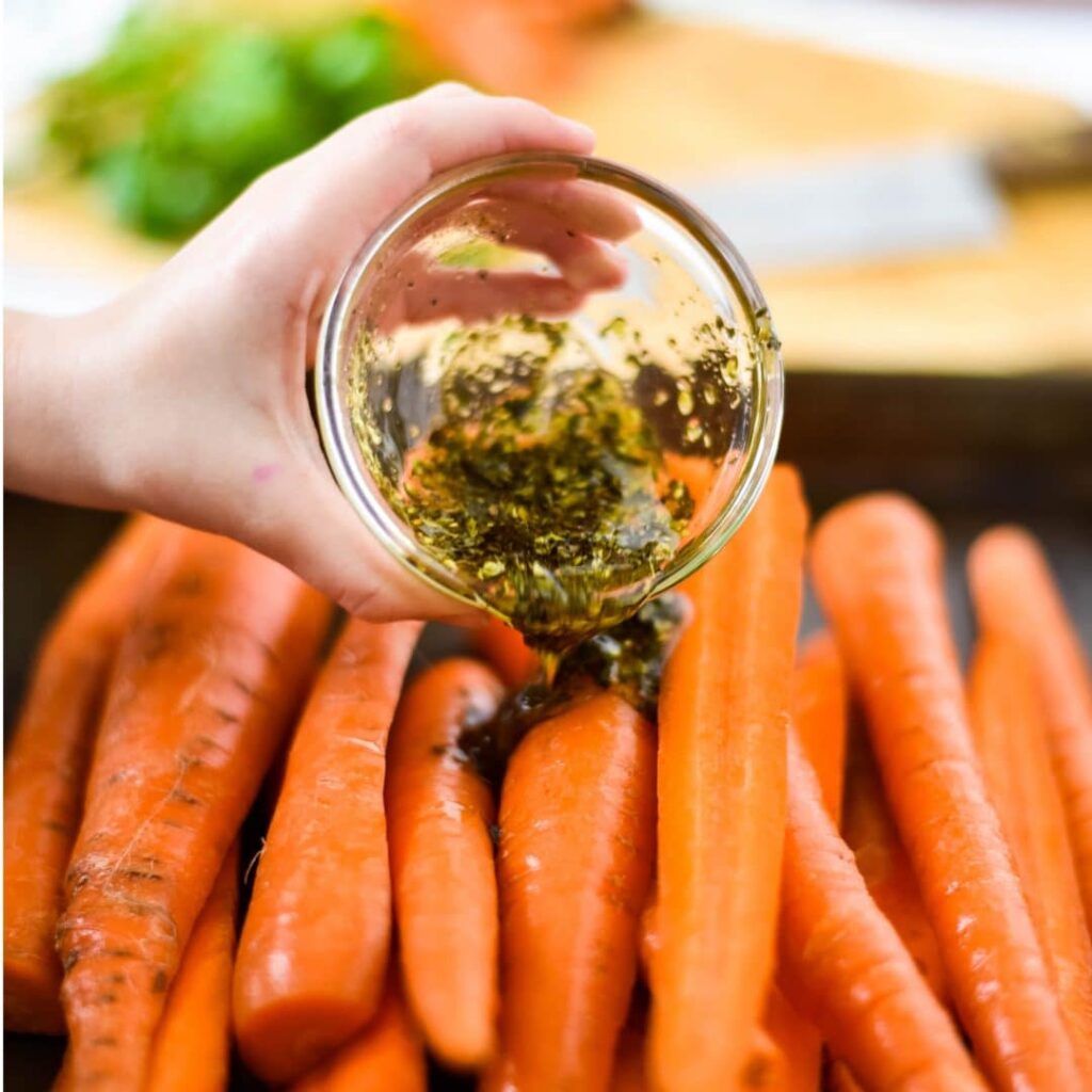 Italian Herb Roasted Whole Carrots - The Gingered Whisk