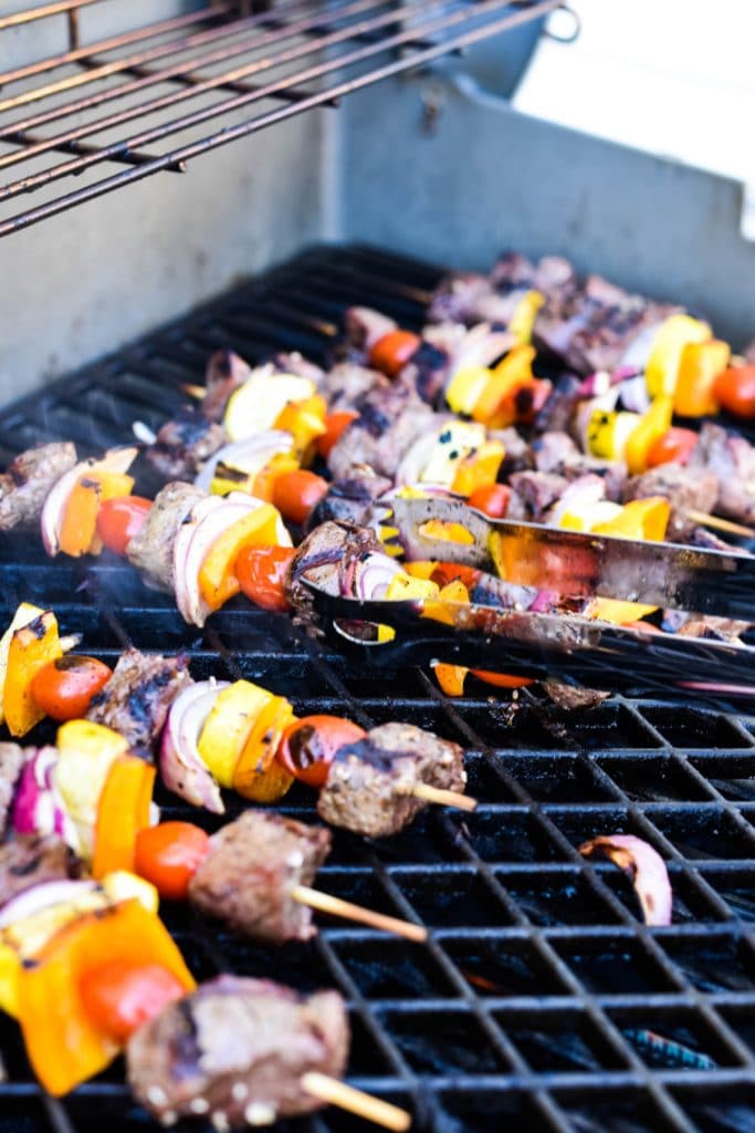 Grilled Za'atar Beef Kabobs - The Gingered Whisk