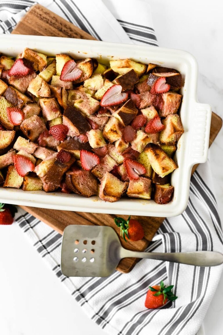 Strawberry Bread Pudding Recipe - The Gingered Whisk