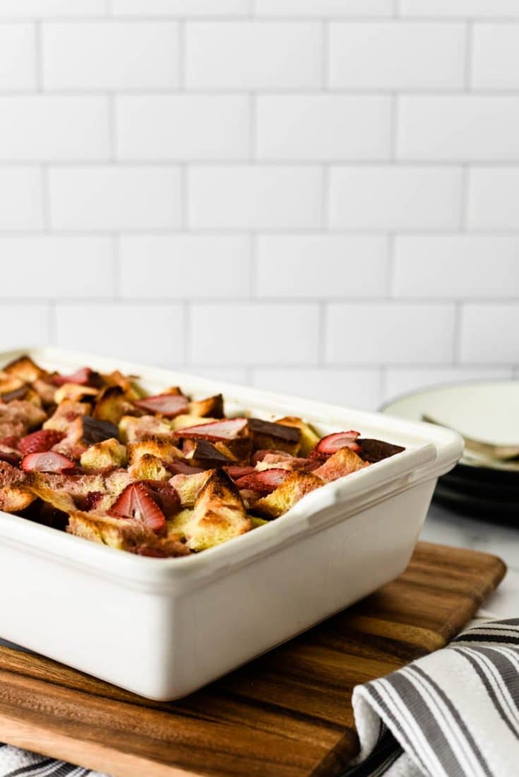 Strawberry Bread Pudding Recipe - The Gingered Whisk