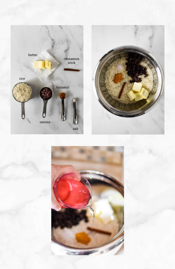 South African Yellow Rice with Raisins - The Gingered Whisk