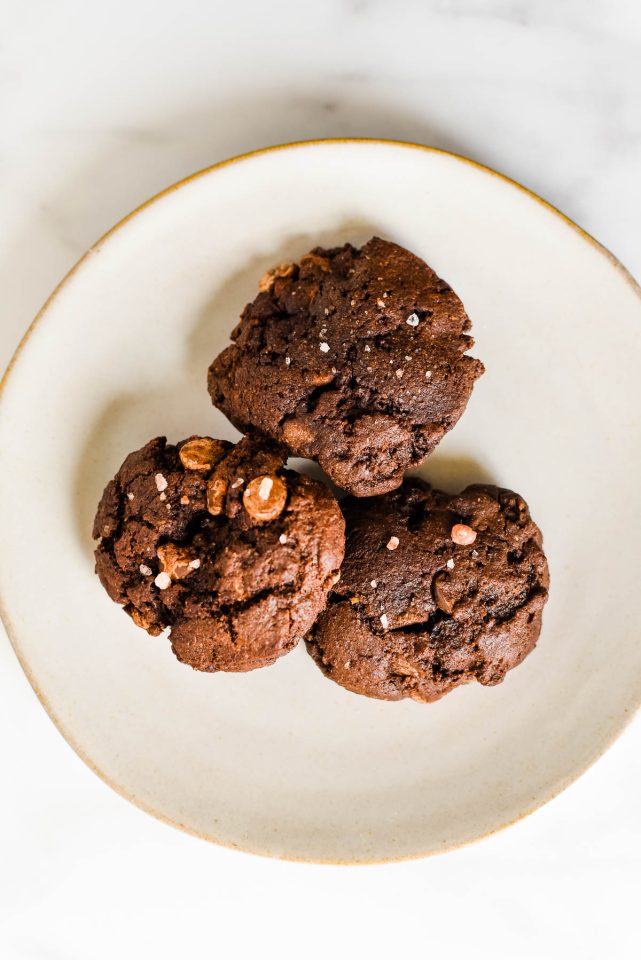 Sourdough Double Chocolate Rye Cookies - The Gingered Whisk
