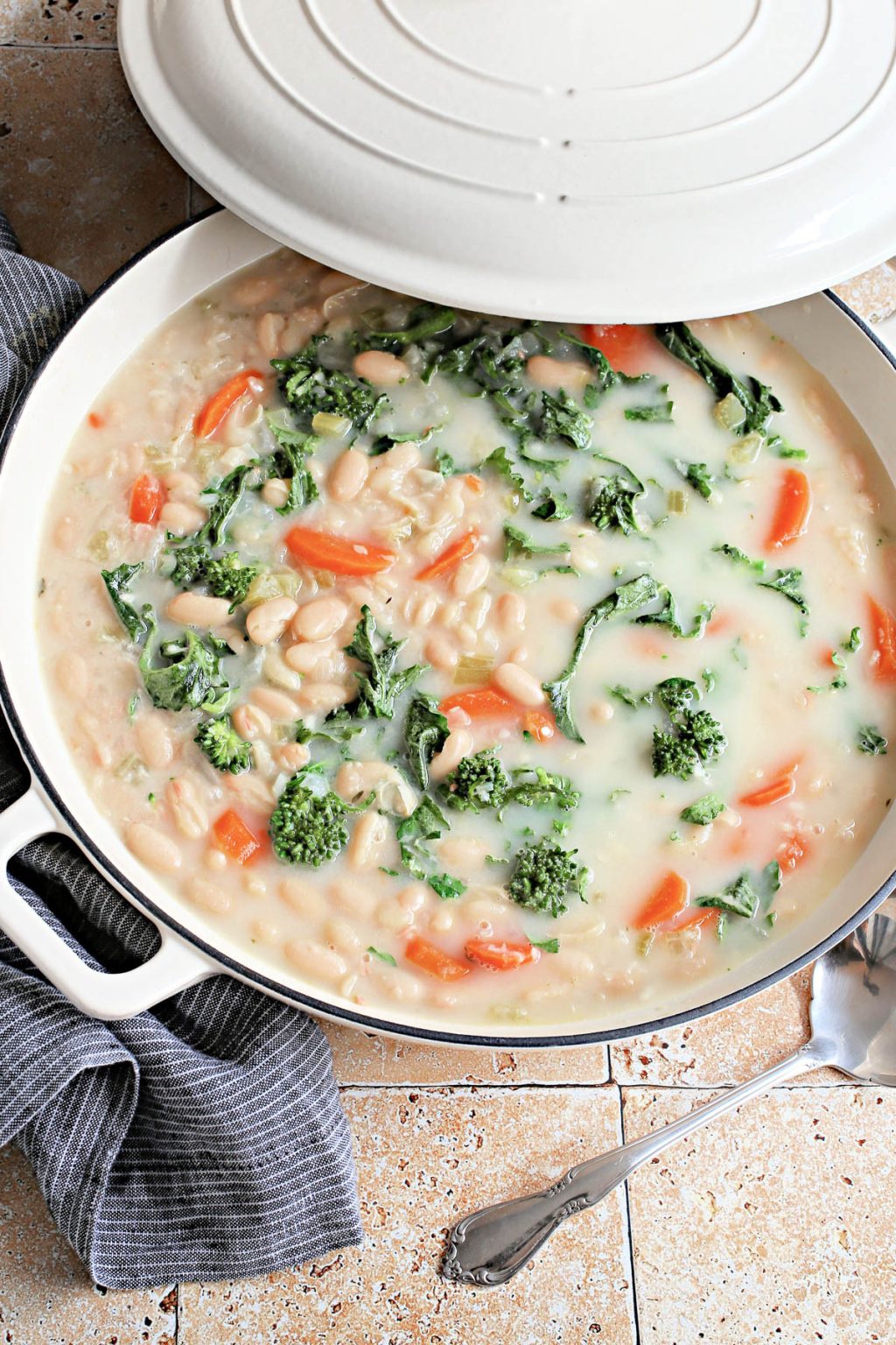Tuscan White Bean and Kale Soup - The Gingered Whisk