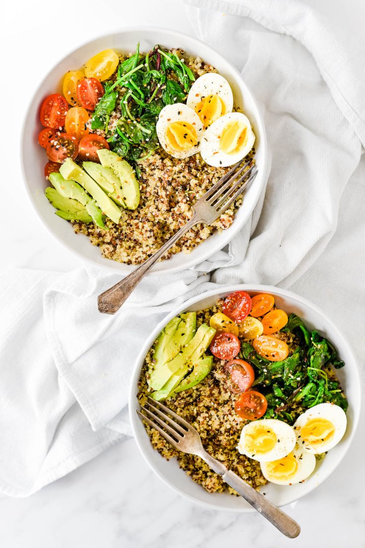 Eggs and Quinoa Breakfast Bowl - The Gingered Whisk