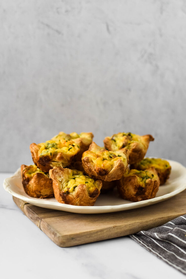 Mini Puff Pastry Quiche with Bacon and Spinach - The Gingered Whisk