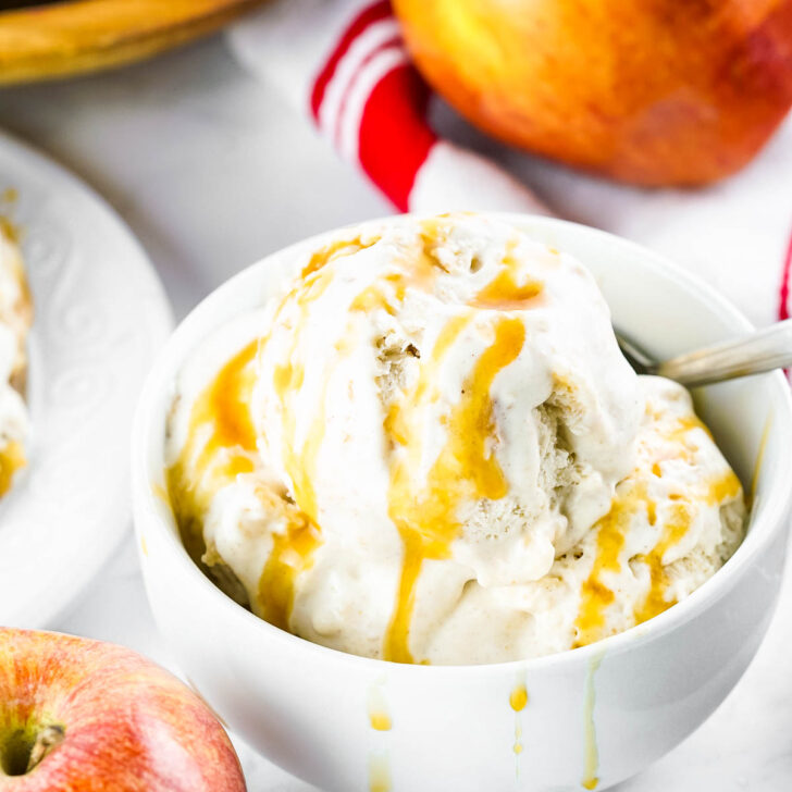 No Churn Apple Pie Ice Cream - The Gingered Whisk