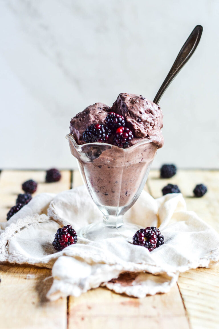 Blackberry Chip Ice Cream - The Gingered Whisk