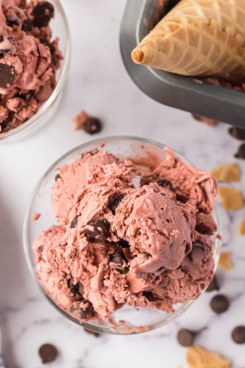 No Churn Red Velvet Ice Cream - The Gingered Whisk