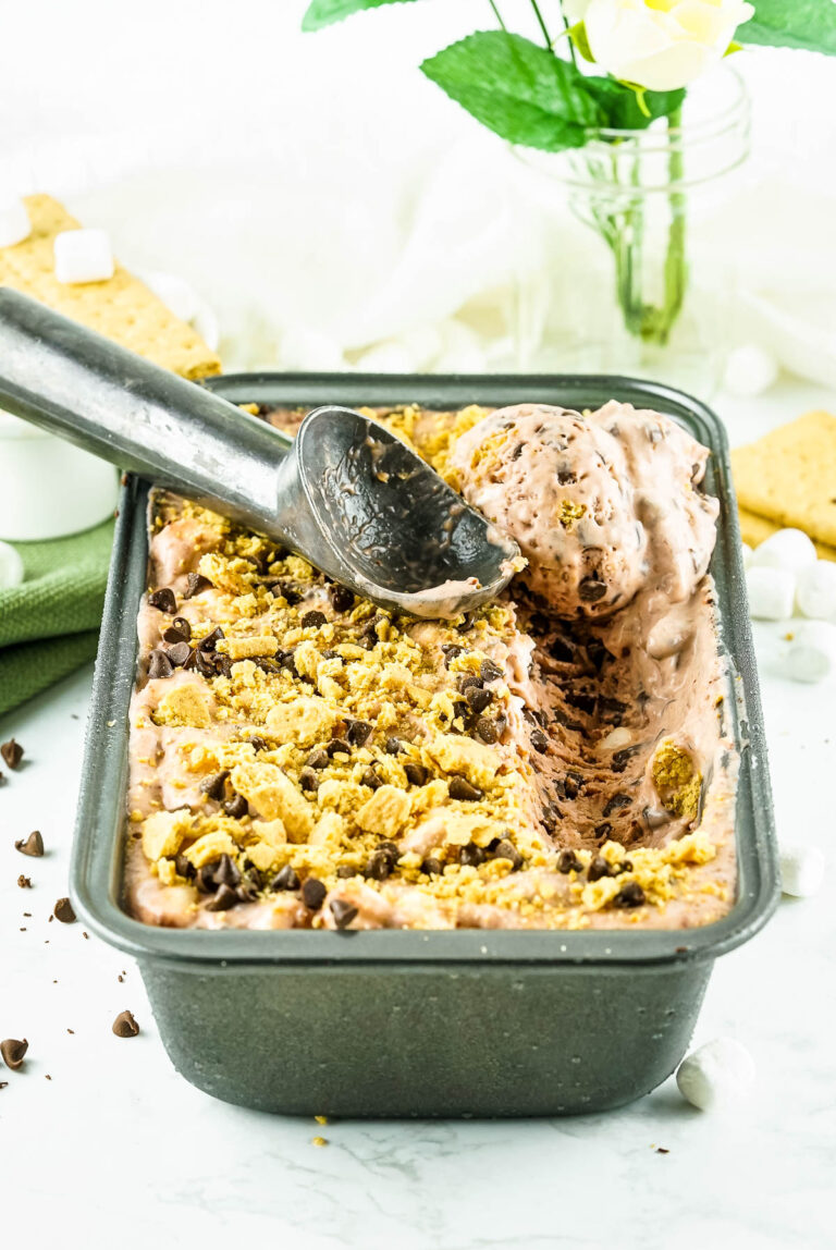 No Churn S'mores Ice Cream - The Gingered Whisk