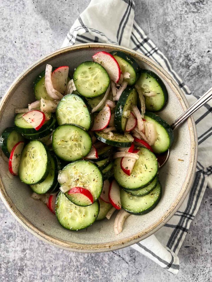Mediterranean Cucumber Salad - The Gingered Whisk