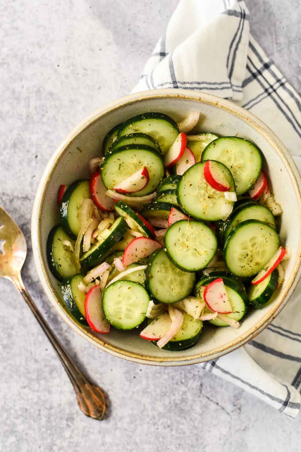 Mediterranean Cucumber Salad - The Gingered Whisk