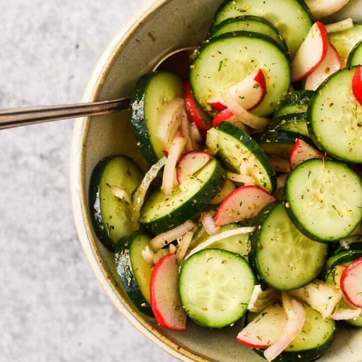 Mediterranean Cucumber Salad - The Gingered Whisk