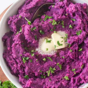 Mashed Purple Sweet Potatoes - The Gingered Whisk