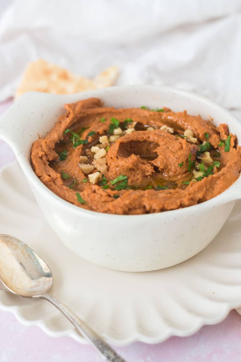 Syrian Roasted Red Pepper Dip - The Gingered Whisk