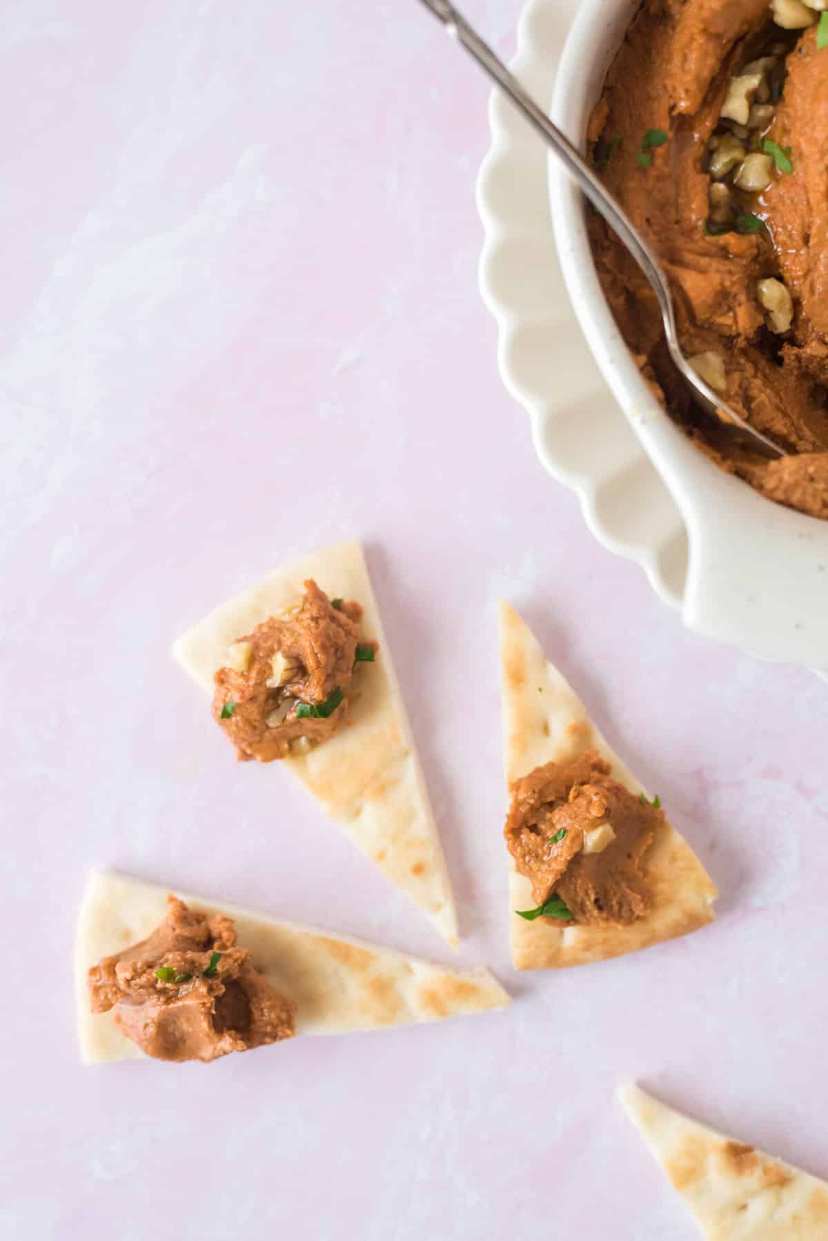 Syrian Roasted Red Pepper Dip - The Gingered Whisk