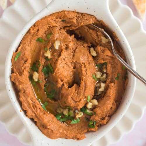 Syrian Roasted Red Pepper Dip - The Gingered Whisk